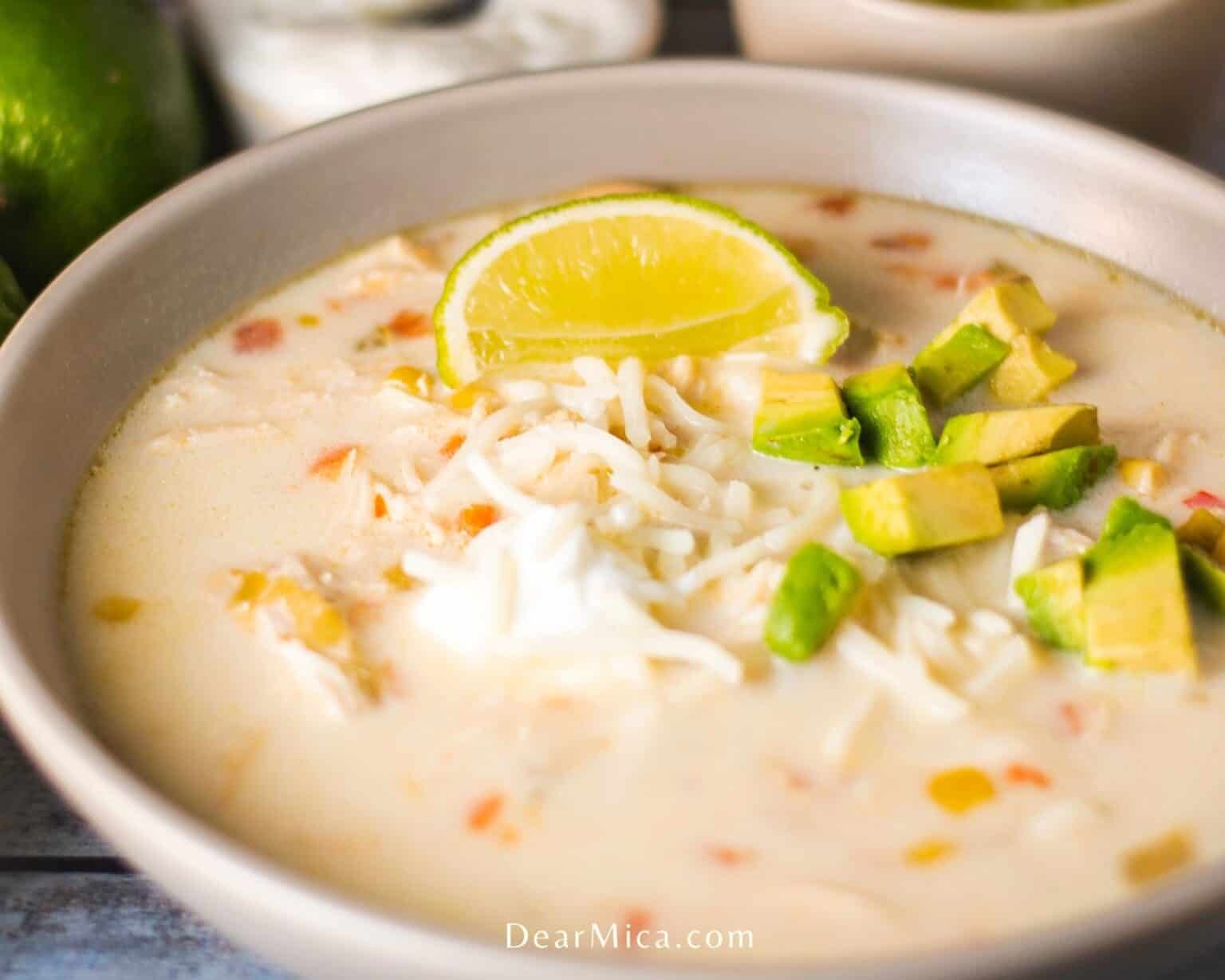 Crockpot Chicken Chili Soup - Dear Mica